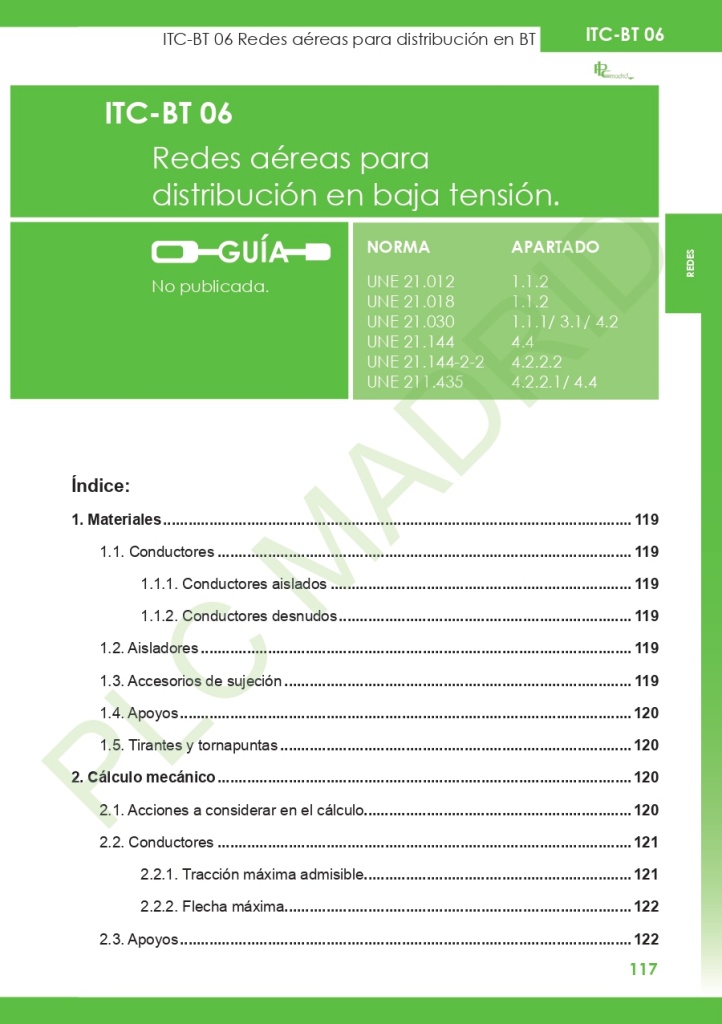ITC-BT-06 – Redes aéreas para distribución en baja tensión - PLC Madrid