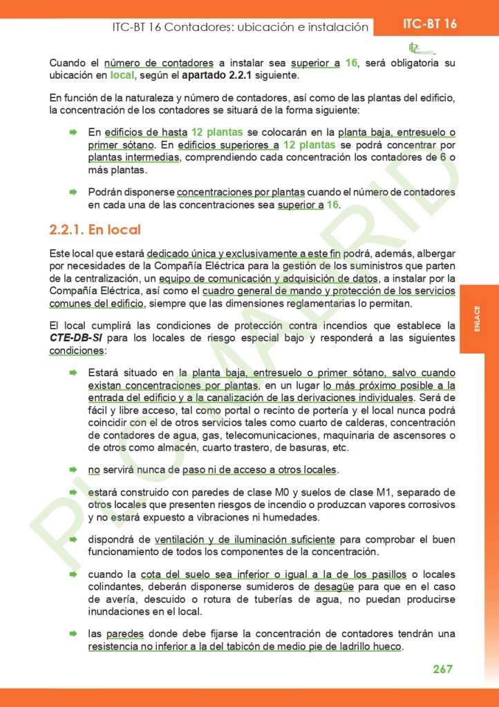 ITC-BT-16 – Contadores: ubicación y sistemas de instalación - PLC Madrid