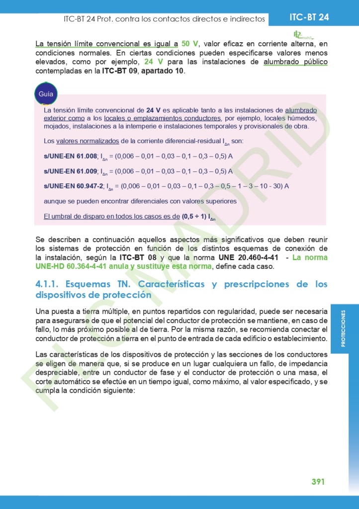 ITC-BT-24 – Protección contra los contactos directos e indirectos - PLC Madrid