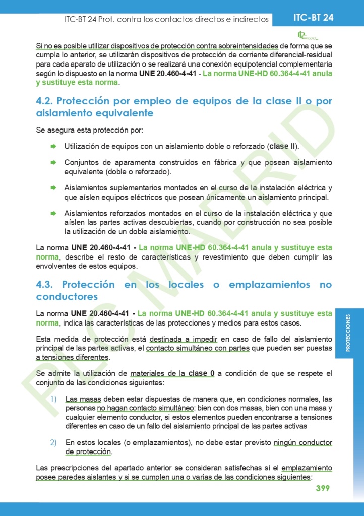 ITC-BT-24 – Protección contra los contactos directos e indirectos - PLC Madrid