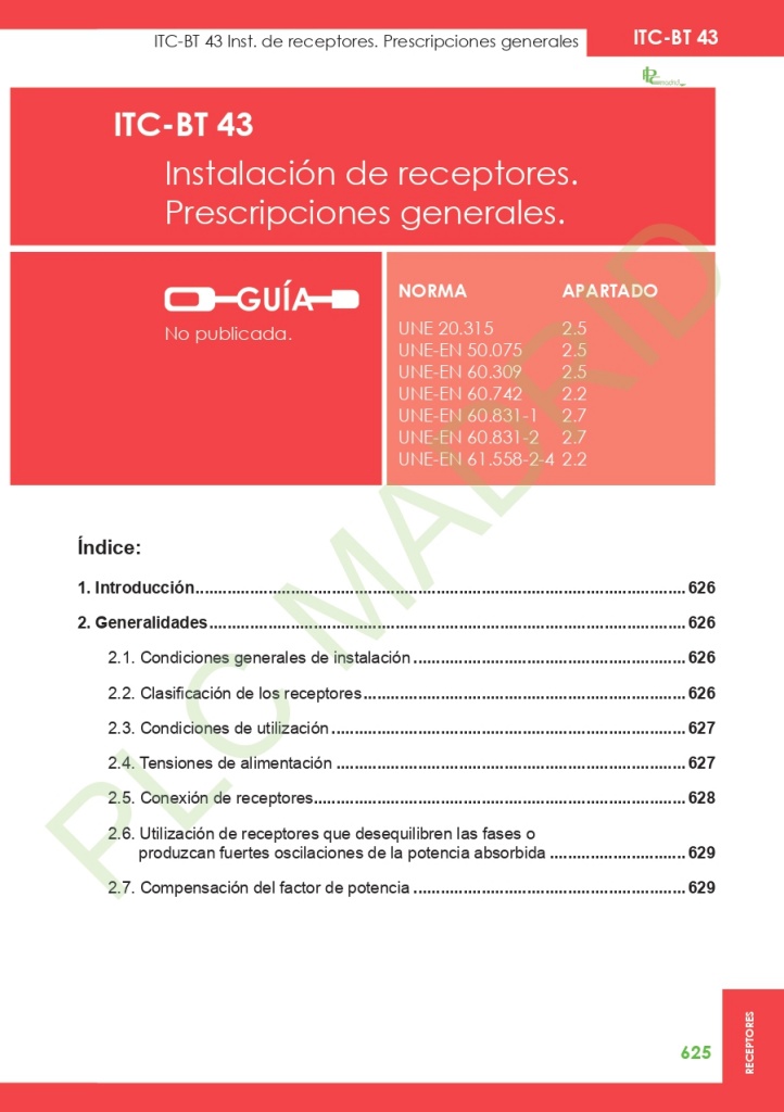 ITC-BT-43 – Receptores. Prescripciones generales - PLC Madrid