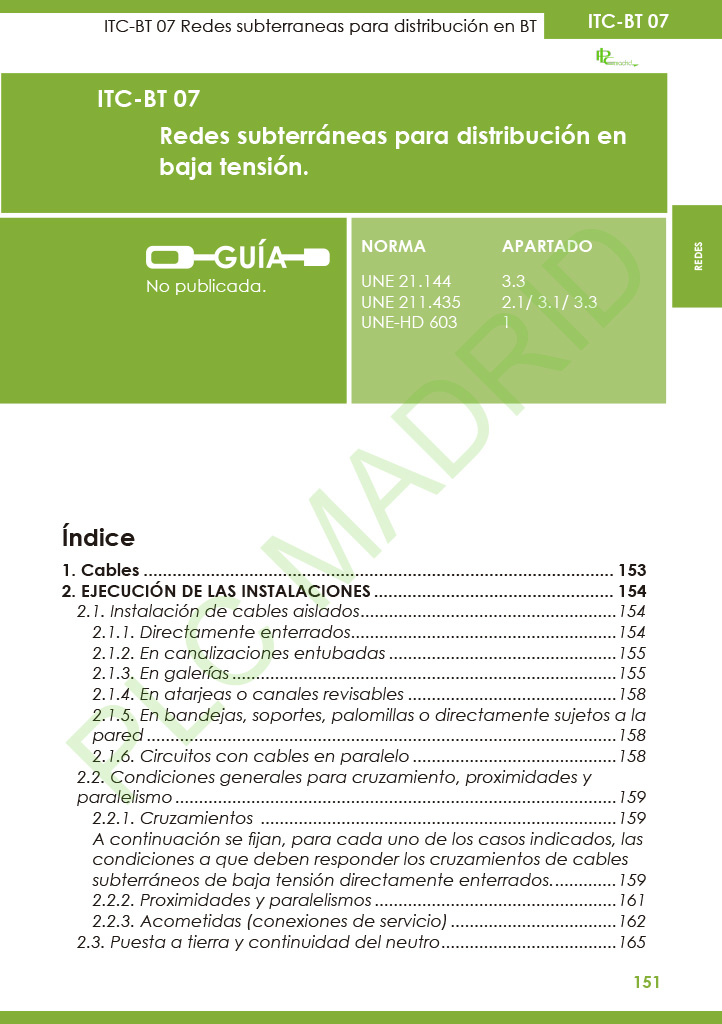 ITC-BT-07 – Redes subterráneas para distribución en baja tensión - PLC Madrid