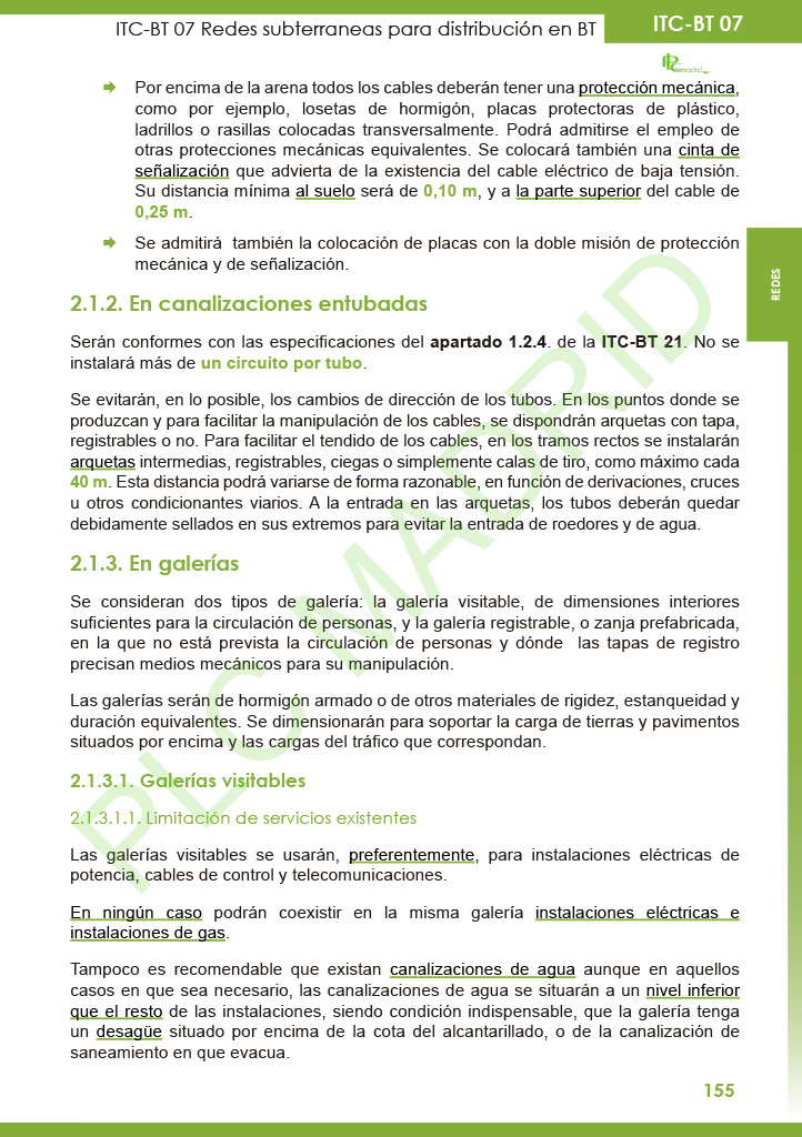 ITC-BT-07 – Redes subterráneas para distribución en baja tensión - PLC Madrid