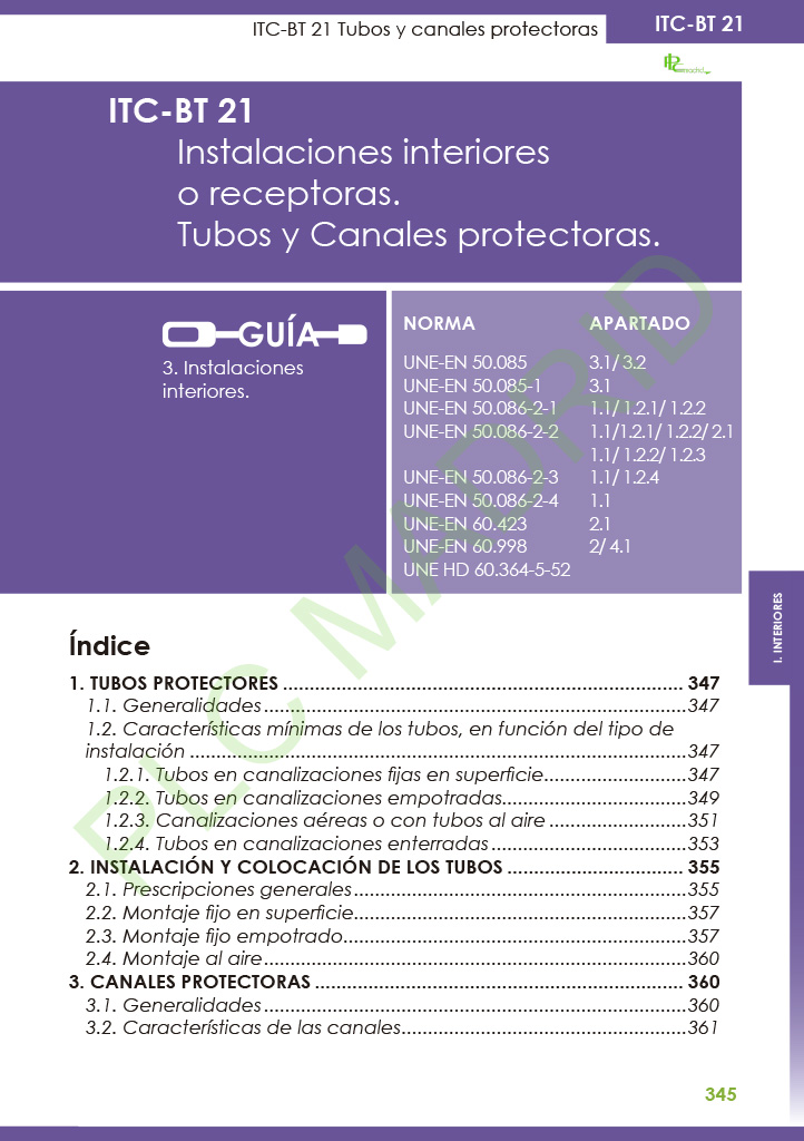 ITC-BT-21 – Tubos y canales protectoras - PLC Madrid