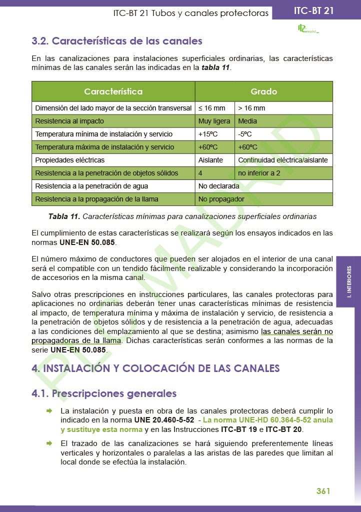 ITC-BT-21 – Tubos y canales protectoras - PLC Madrid