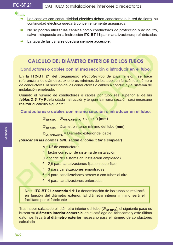 ITC-BT-21 – Tubos y canales protectoras - PLC Madrid