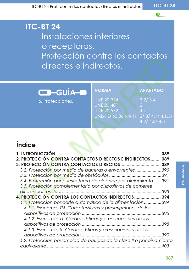 ITC-BT-24 – Protección contra los contactos directos e indirectos - PLC Madrid
