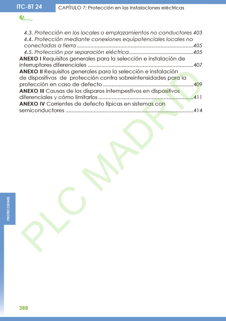 ITC-BT-24 – Protección contra los contactos directos e indirectos - PLC Madrid