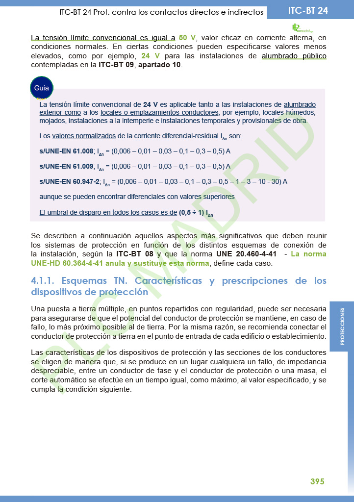 ITC-BT-24 – Protección contra los contactos directos e indirectos - PLC Madrid