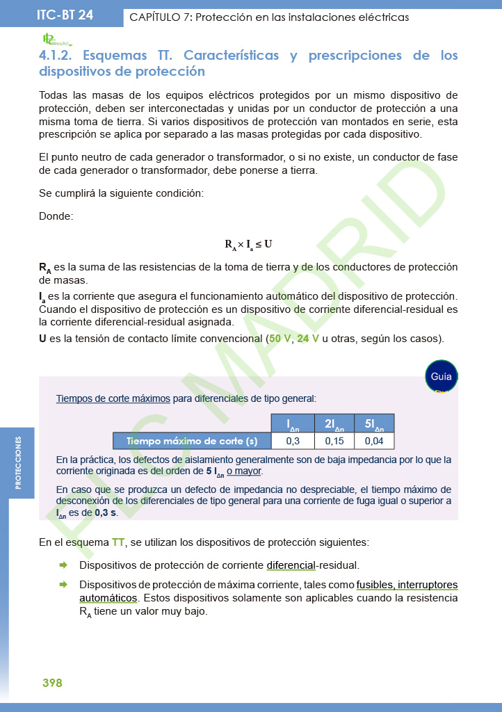 ITC-BT-24 – Protección contra los contactos directos e indirectos - PLC Madrid