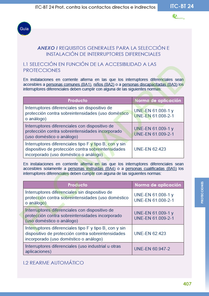 ITC-BT-24 – Protección contra los contactos directos e indirectos - PLC Madrid