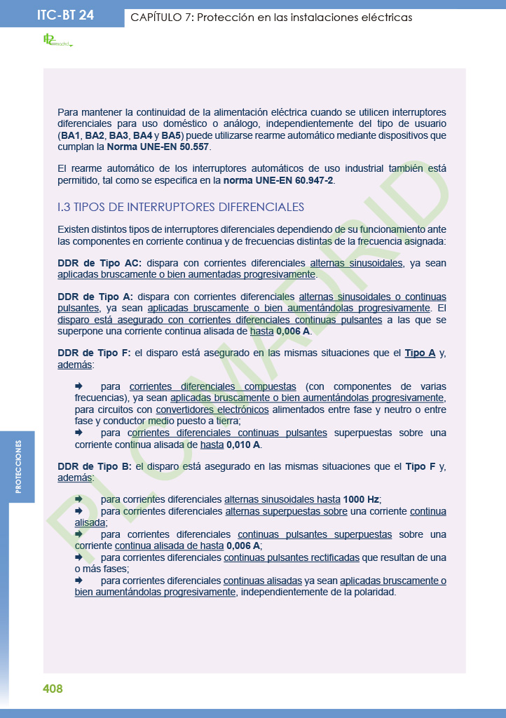 ITC-BT-24 – Protección contra los contactos directos e indirectos - PLC Madrid