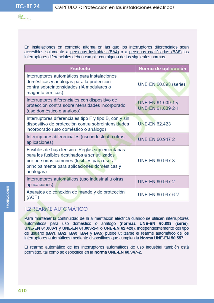 ITC-BT-24 – Protección contra los contactos directos e indirectos - PLC Madrid