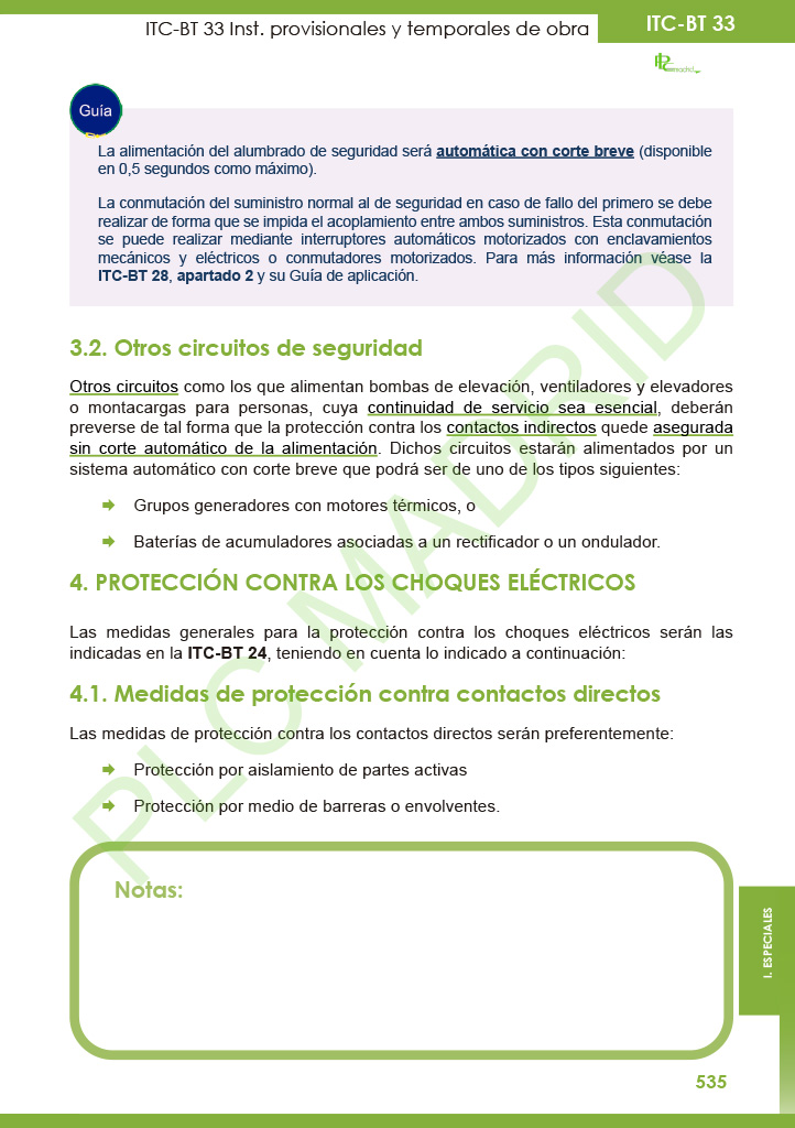 ITC-BT-33 – Instalaciones provisionales y temporales de obra - PLC Madrid