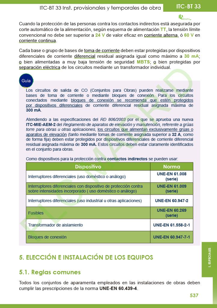 ITC-BT-33 – Instalaciones provisionales y temporales de obra - PLC Madrid