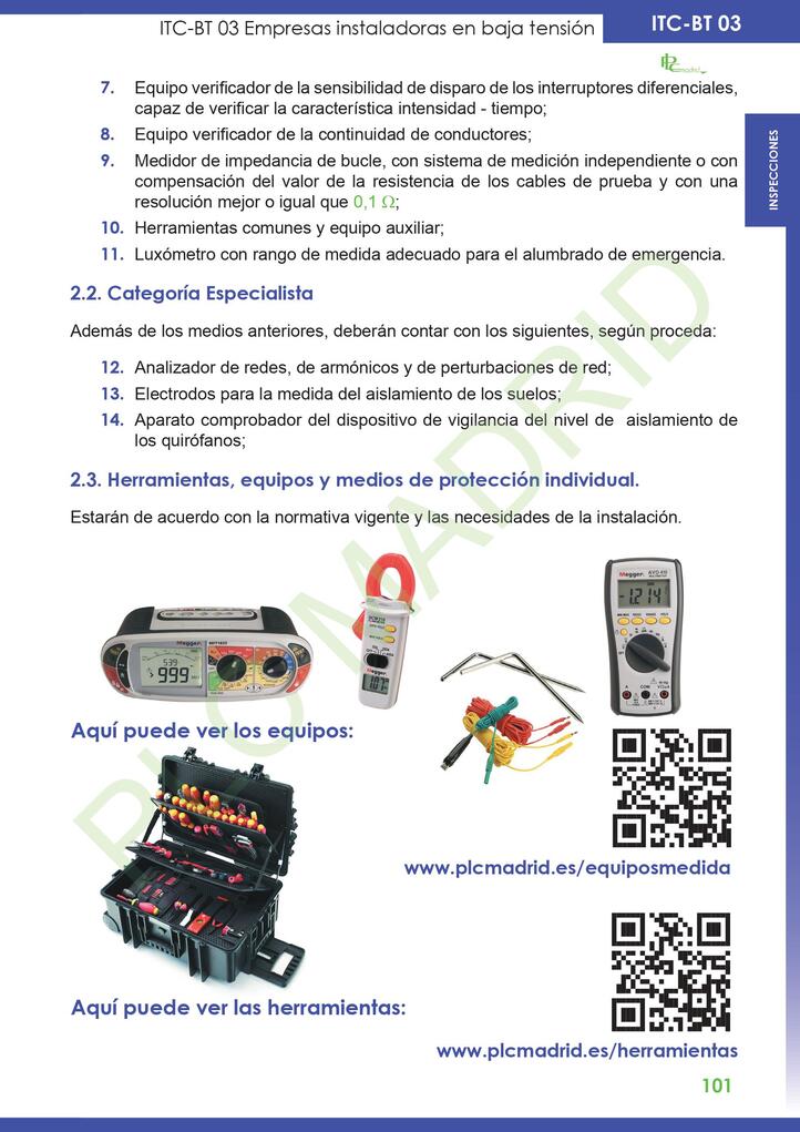 ITC-BT-03 – Empresas instaladoras en baja tensión - PLC Madrid